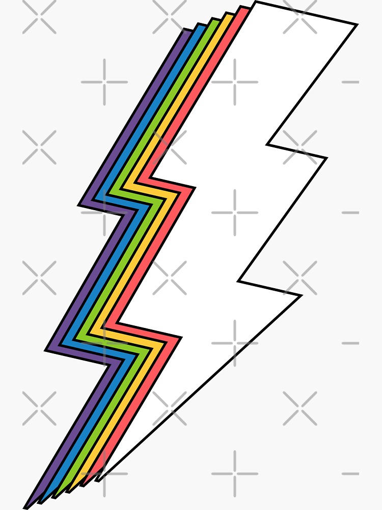 "Rainbow Retro Lighting Bolt" Sticker for Sale by amathebee | Redbubble