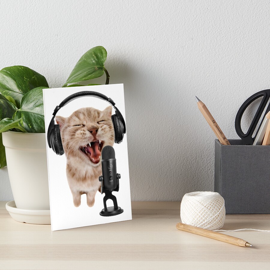 "Rapping Cat Meow Rap Meme " Art Board Print by fomodesigns | Redbubble