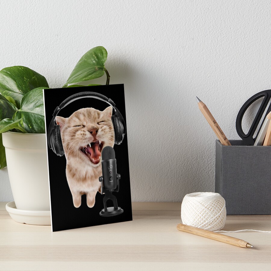 "Singer Cat Rapping Meow Rap Meme " Art Board Print by fomodesigns ...