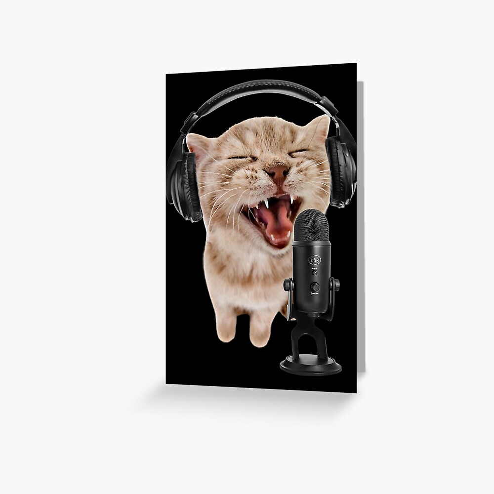 "Singer Cat Rapping Meow Rap Meme " Greeting Card for Sale by ...