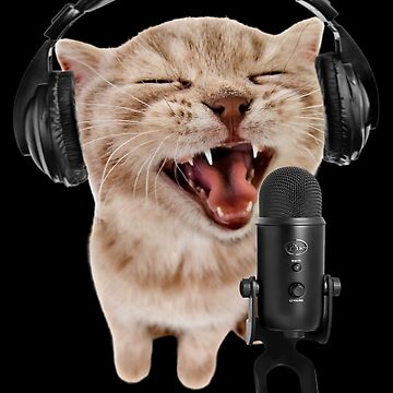 "Singer Cat Rapping Meow Rap Meme " Sticker for Sale by fomodesigns ...
