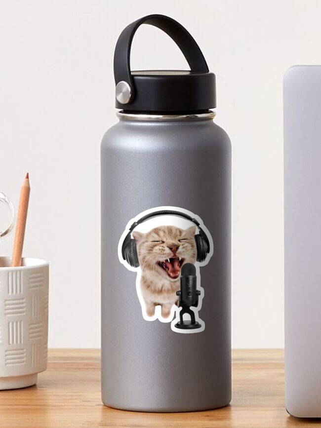 "Singer Cat Rapping Meow Rap Meme " Sticker for Sale by fomodesigns ...