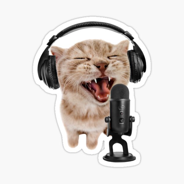 "Singer Cat Rapping Meow Rap Meme " Sticker for Sale by fomodesigns ...