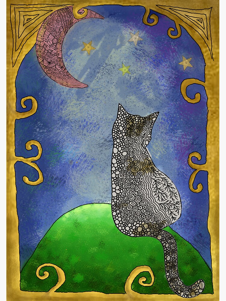 "The star winks at the cat" Sticker for Sale by EcoPufifi | Redbubble