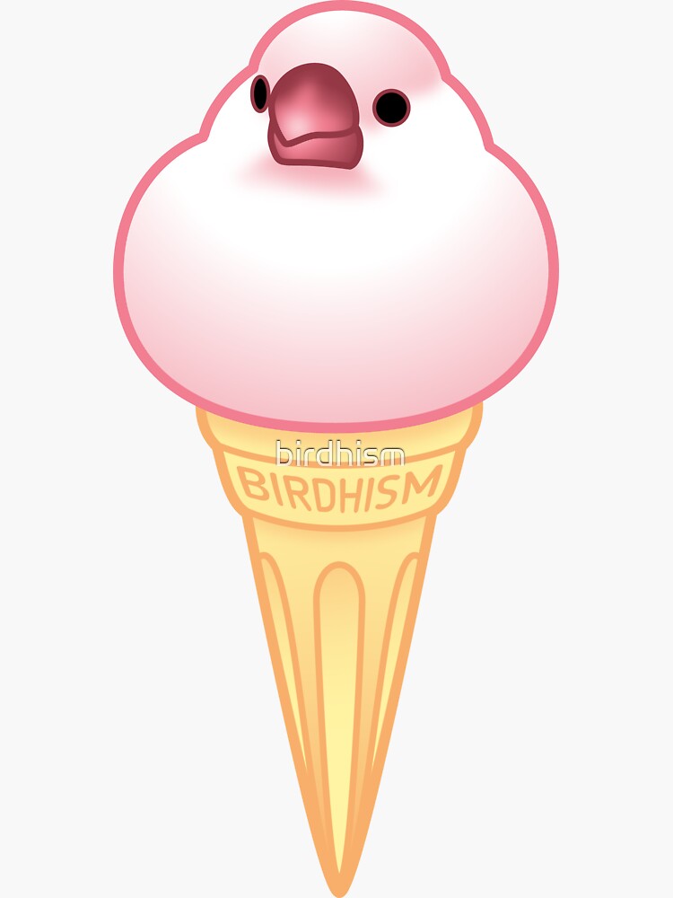 "Ice Cream Bird - Finch" Sticker for Sale by birdhism | Redbubble