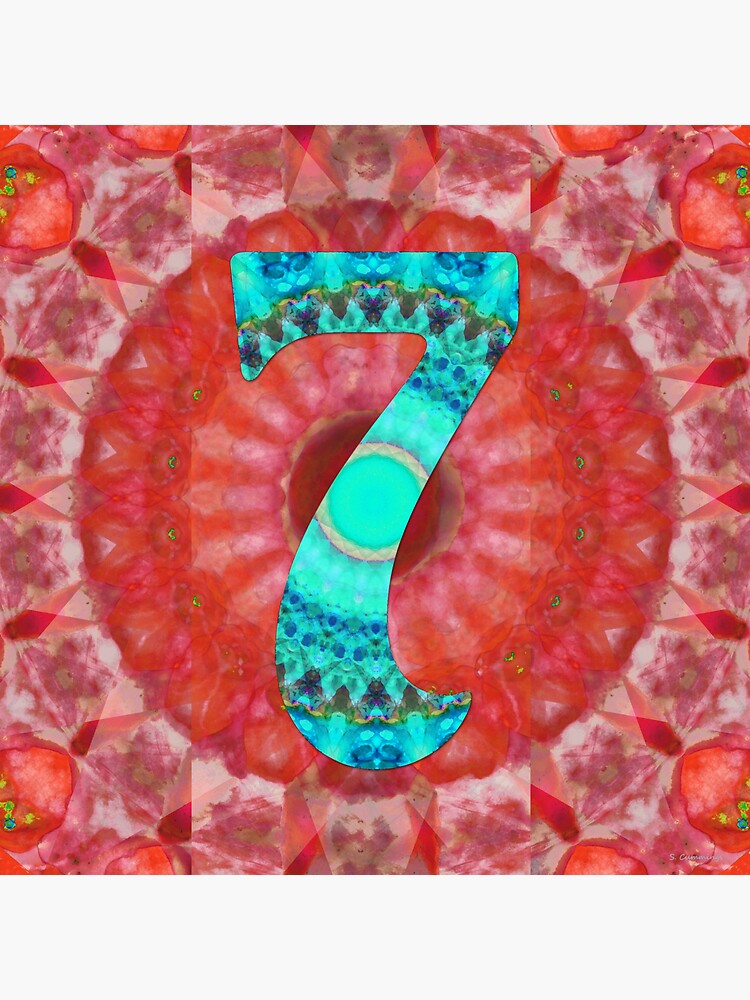 "Whimsical Lucky Number Seven 7 Mandala Art" Sticker for Sale by ...