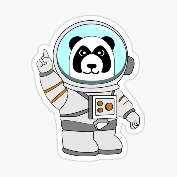 "SPACE PANDA" Sticker for Sale by KrazyScientist | Redbubble