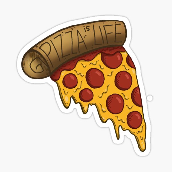 Curvy Girl Decal Pizza Princess Sticker Cute Pizza Lover Illustration ...