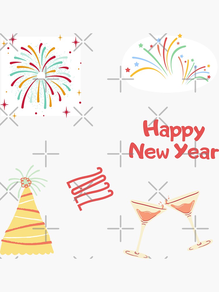 "Happy New Year 2022 Sticker Pack" Sticker for Sale by trendingatees ...
