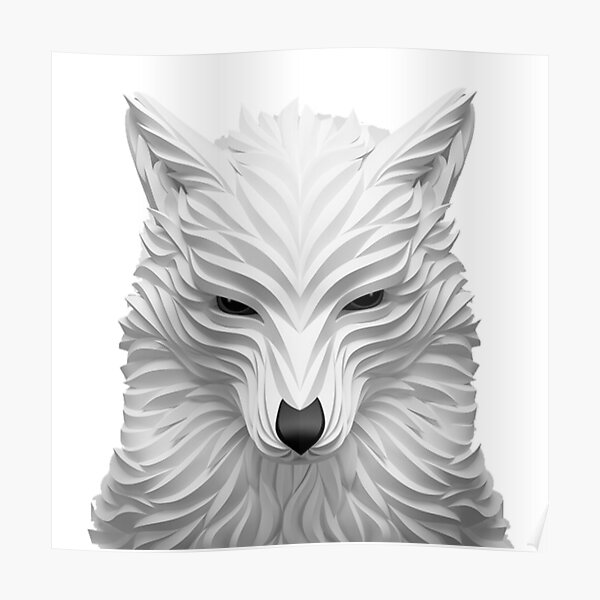 "Rare White Fox Art" Poster for Sale by Nouman-shaikh | Redbubble