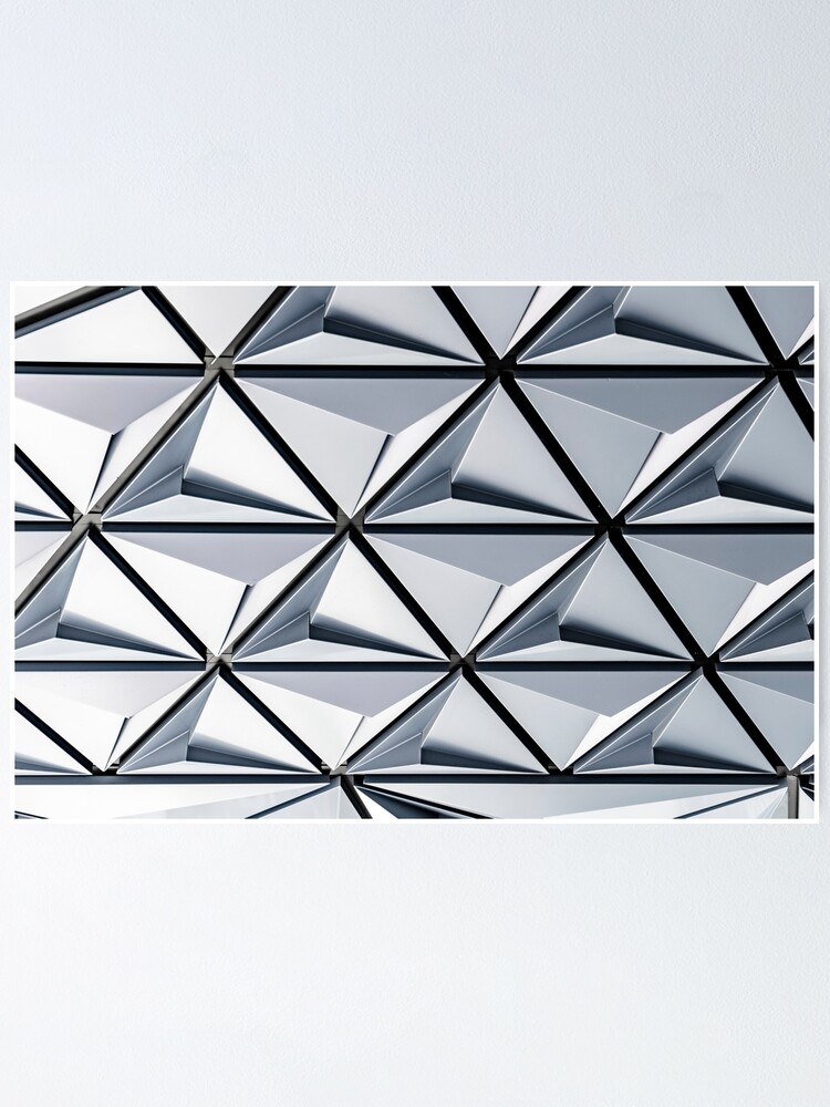 "3 Dimensional Grayscale Pattern - Triangular Design " Poster for Sale ...