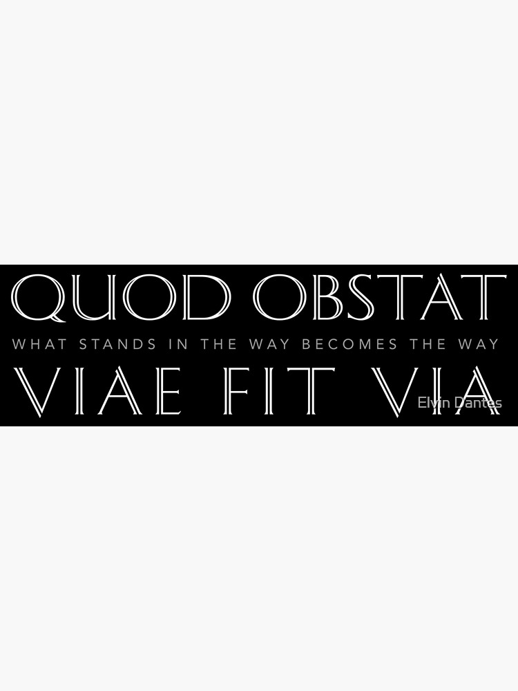"Latin Inspirational Quote: Quod Obstat Viae Fit Via (When The Obstacle ...