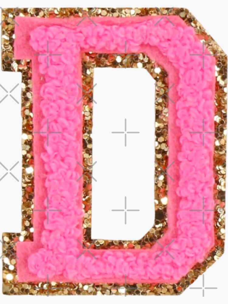 "pink varsity letter | D" Sticker for Sale by Tr3ndyDesignss | Redbubble