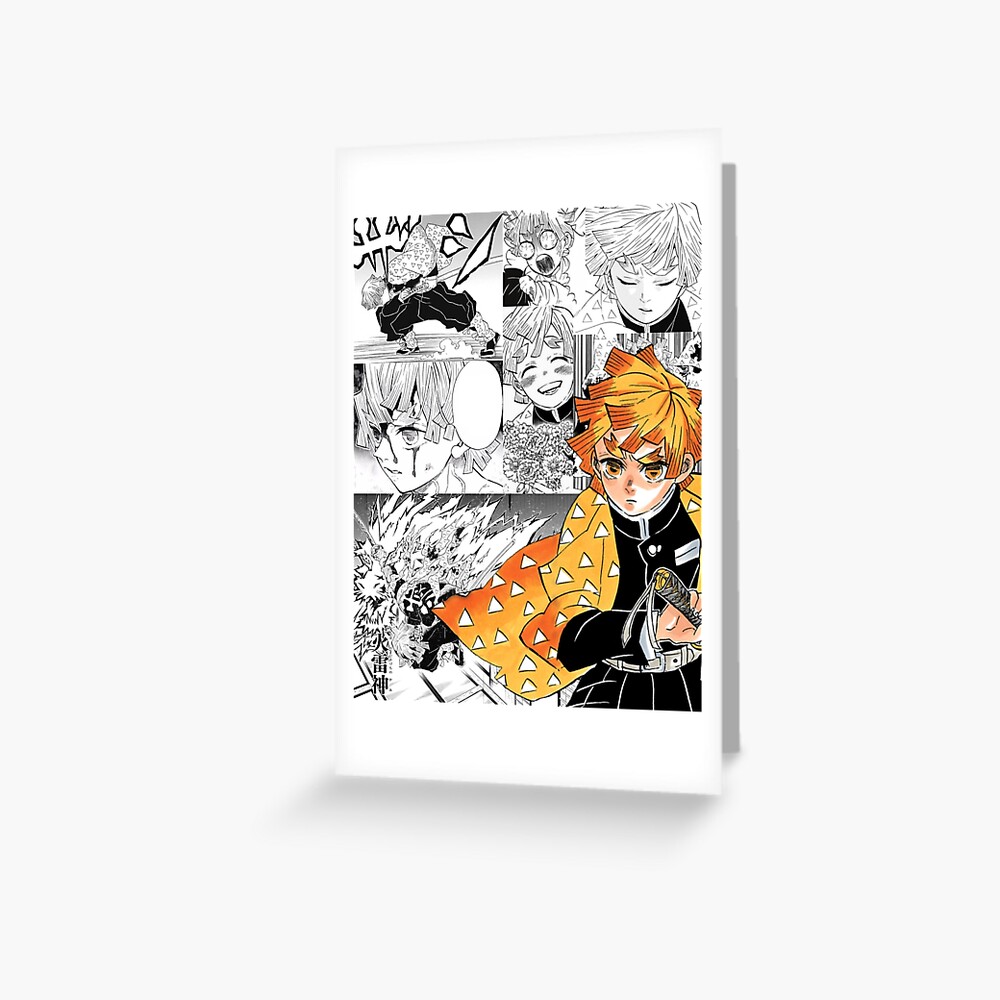 "Zenitsu Agatsuma Manga Collage" Greeting Card by OtakuDoodads | Redbubble