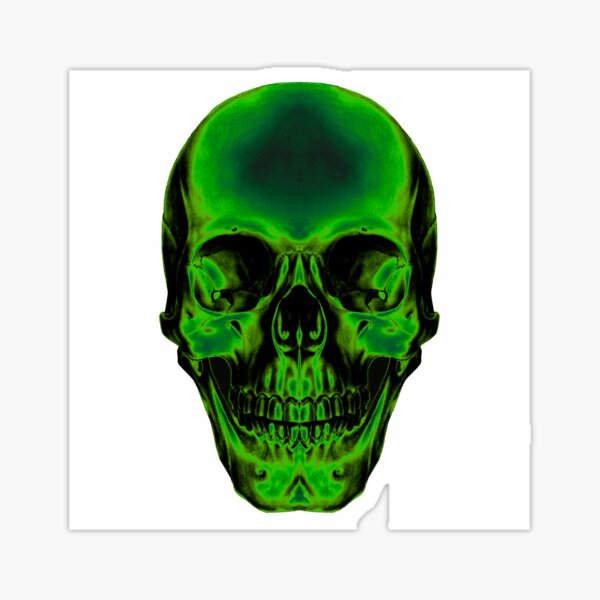 "Metallic Krypton Glow Skull" Sticker by Sk8rSkulls | Redbubble
