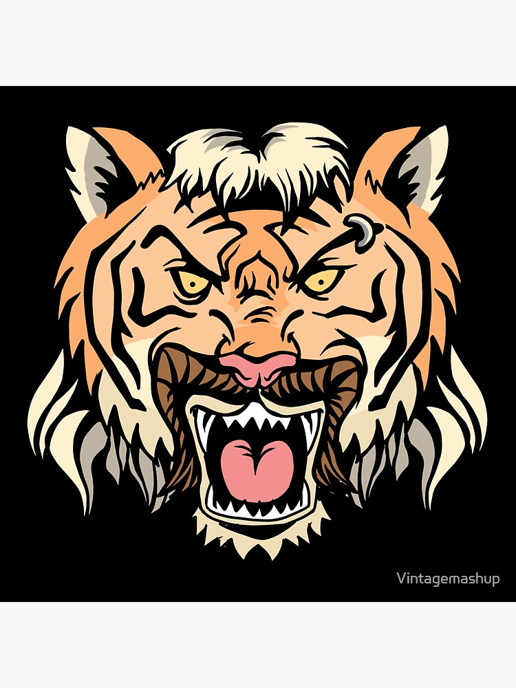 "Redneck Gift, Funny Redneck Tiger Mullet " Sticker for Sale by ...