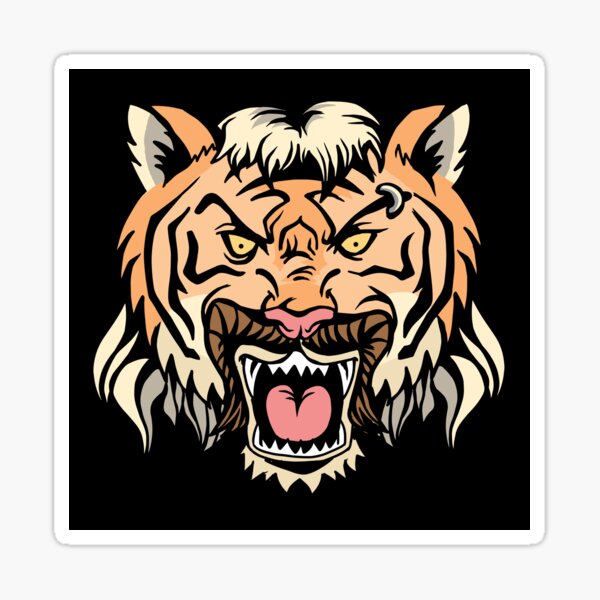"Redneck Gift, Funny Redneck Tiger Mullet " Sticker for Sale by ...