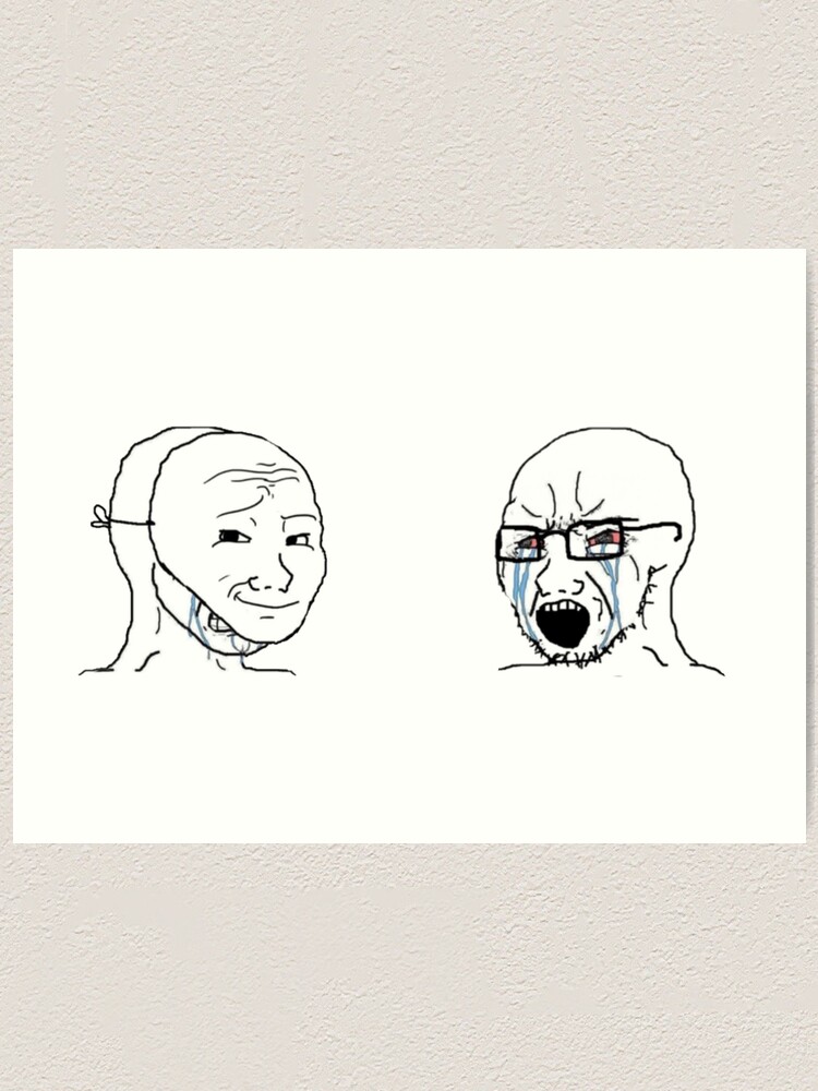 "Crying Wojak | Funny Meme" Art Print for Sale by memeology69 | Redbubble
