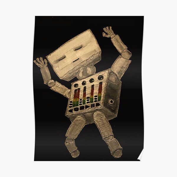 "Dancing Robot Boombox DJ Boombot" Poster for Sale by boomchickstudio ...