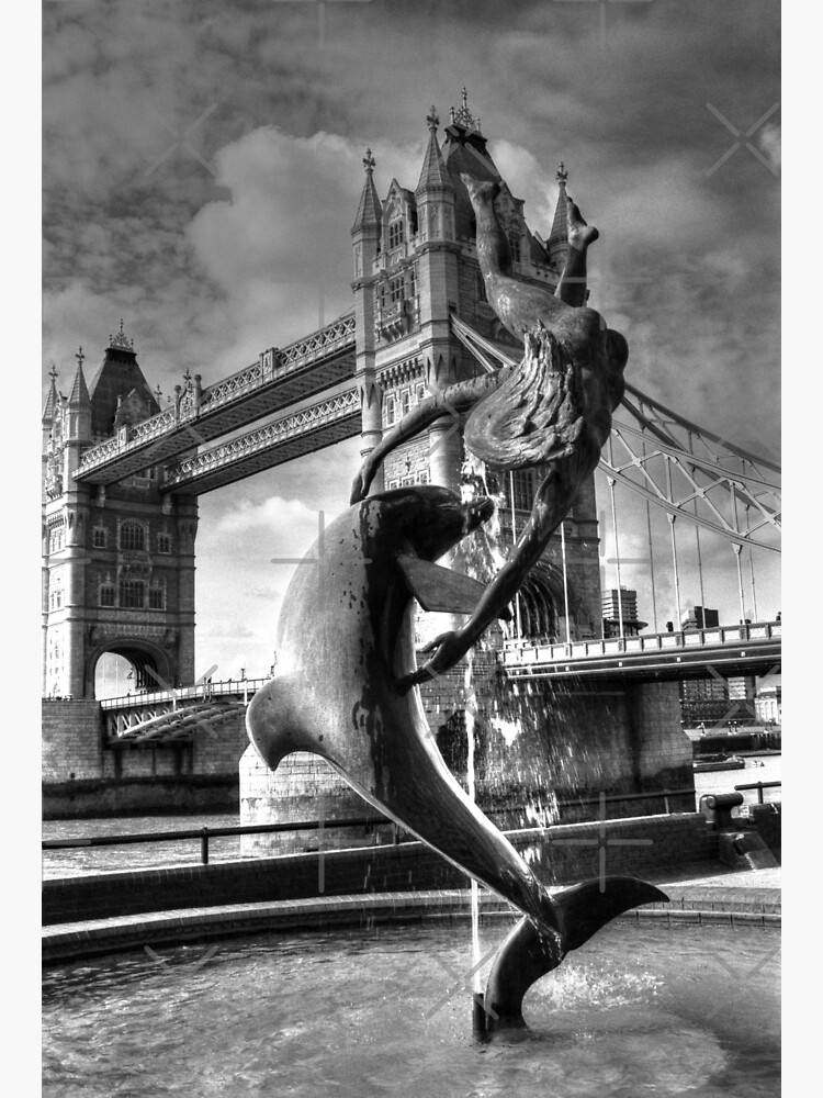 "Dolphin Girl by Bridge" Poster by blackadder | Redbubble
