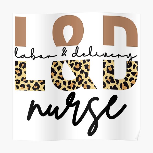 Póster «Enfermera de parto y parto Cheetah tipografía de impresión ...