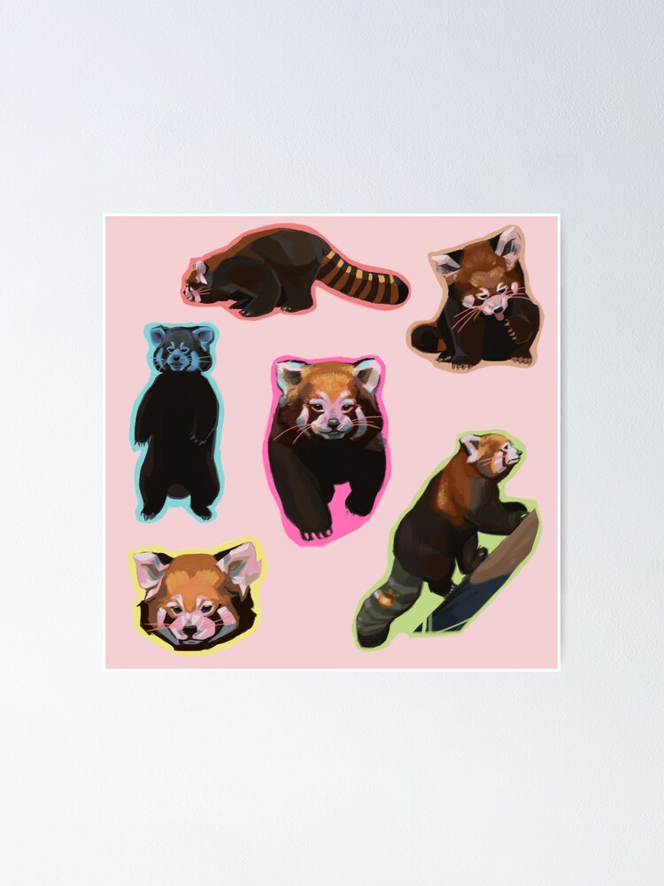"Cute Red Pandas" Poster for Sale by artbysavi | Redbubble