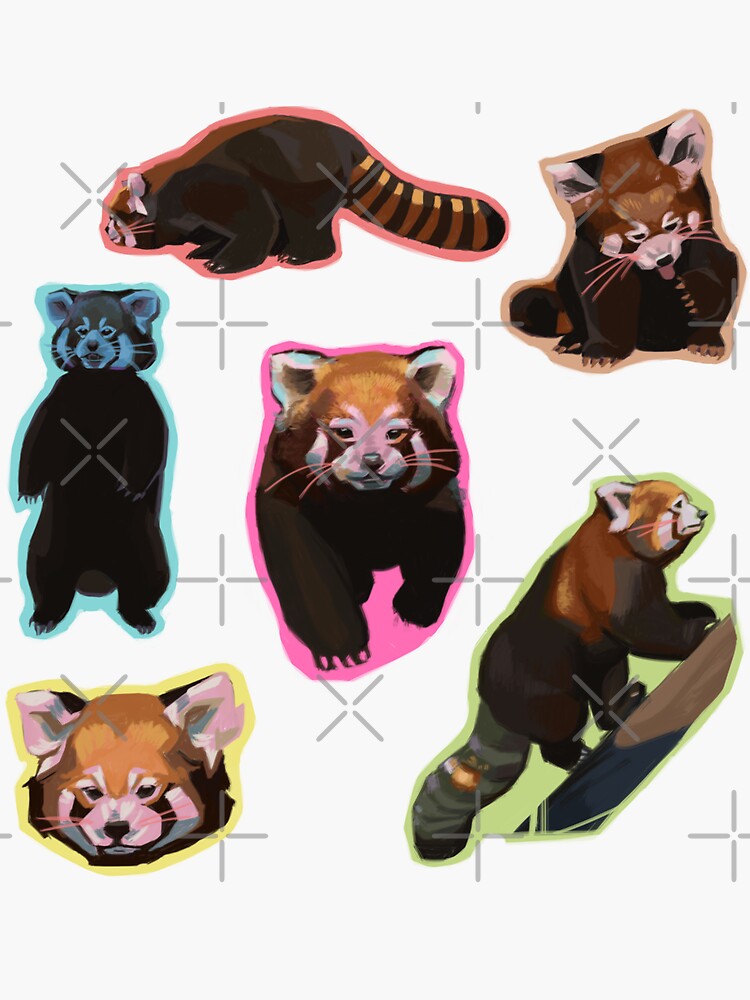 "Cute Red Pandas" Sticker by artbysavi | Redbubble