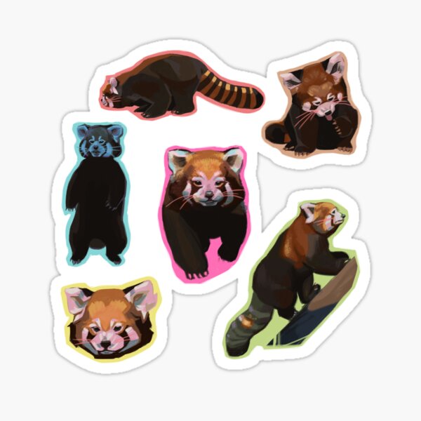 "Cute Red Pandas" Sticker by artbysavi | Redbubble