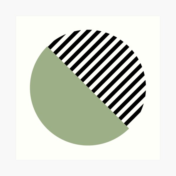 "Circular geometric sage green color blocking pattern with diagonal ...