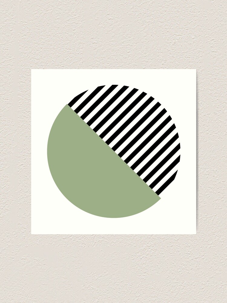 "Circular geometric sage green color blocking pattern with diagonal ...