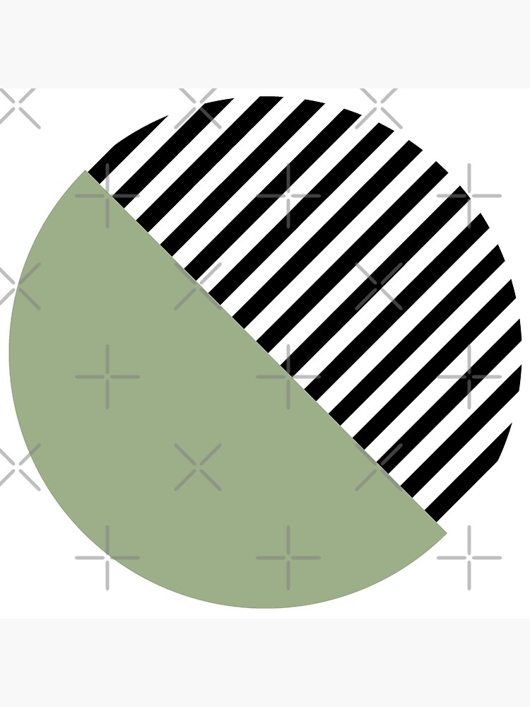 "Circular geometric sage green color blocking pattern with diagonal ...