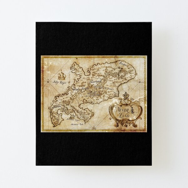 "Peter Pan's Neverland Map" Mounted Print for Sale by moviemaniacs ...