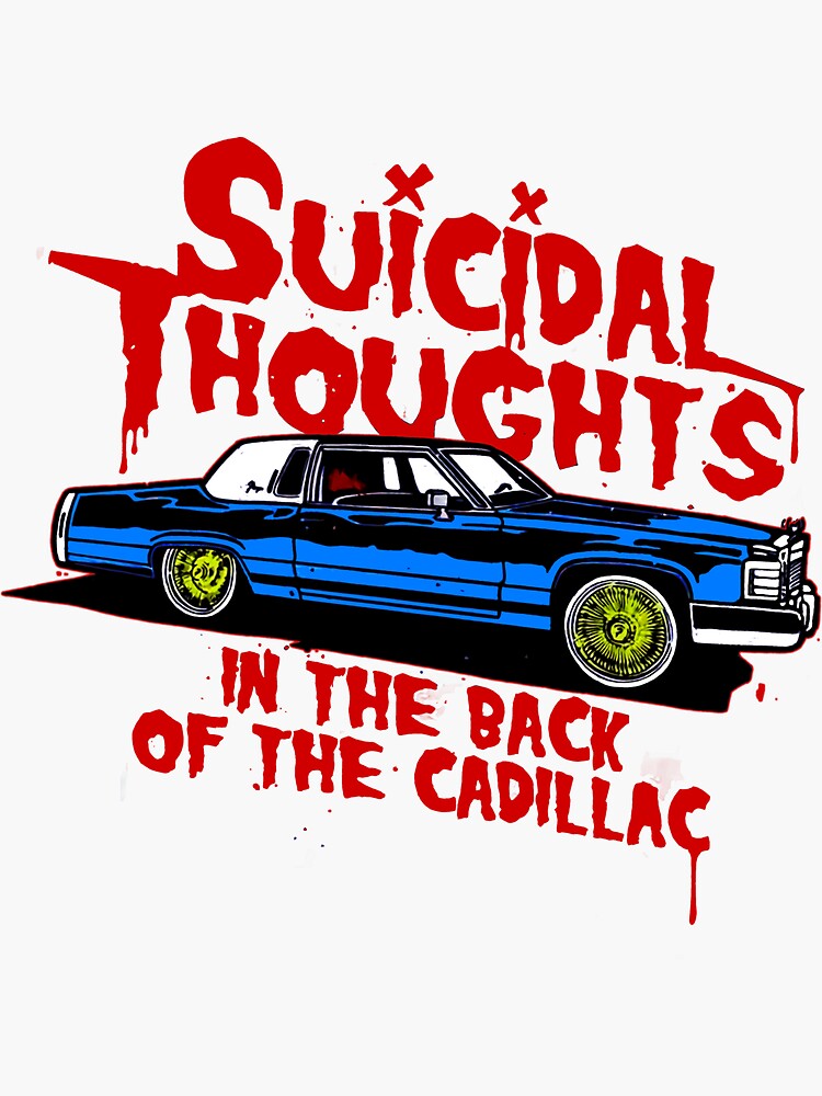 "Pouya Merch-Suicidal-Thoughts in The Back of The Cadillacss " Sticker for Sale by ...