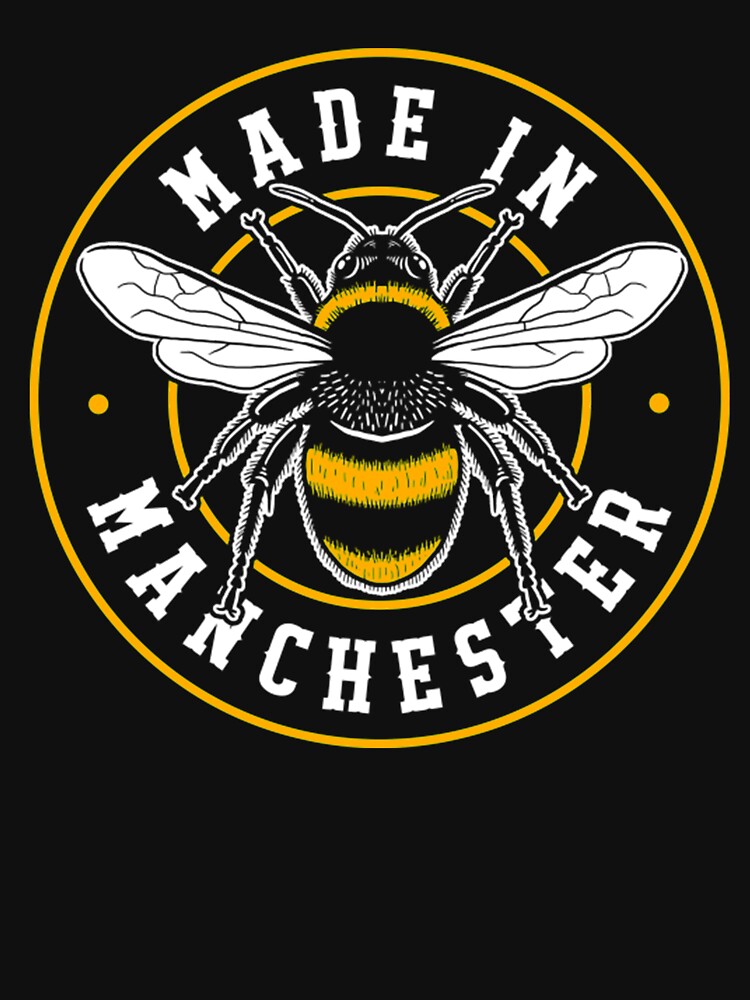 "Made In Manchester Worker Bee Pocket Badge " T-shirt for Sale by ...