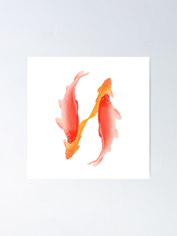 "KOI FISH PISCES SYMBOL" Poster for Sale by D-Art-Studio | Redbubble