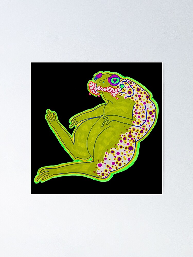"Frothy psychedelic cane toad " Poster for Sale by SeriouslyStrawA ...