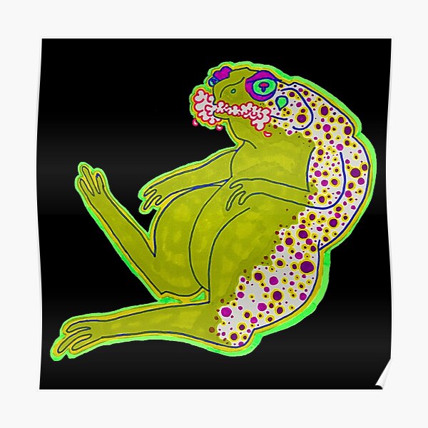 "Frothy psychedelic cane toad " Poster for Sale by SeriouslyStrawA ...
