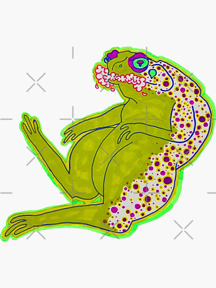 "Frothy psychedelic cane toad " Sticker for Sale by SeriouslyStrawA ...