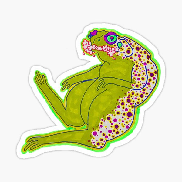 "Frothy psychedelic cane toad " Sticker for Sale by SeriouslyStrawA ...