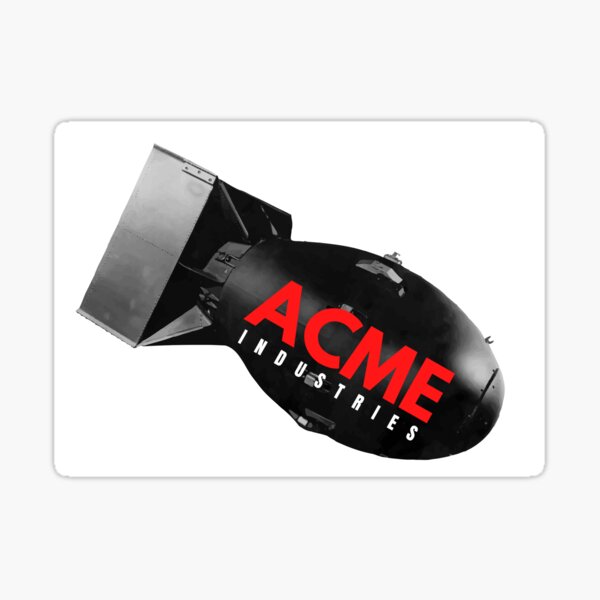 "ACME industries atomic bomb" Sticker for Sale by TheOtherShore | Redbubble