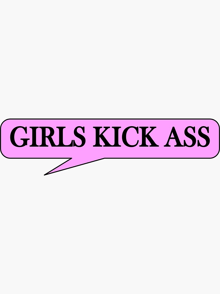 "Girls Kick Ass Stickers Essential Sticker" Sticker for Sale by ...