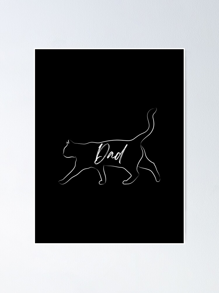 "Best Cat Dad Fathers Day Men Kitty Daddy Papa Christmas Gift" Poster ...