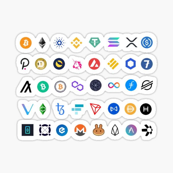 "Set of 40 cryptocurrency stickers" Sticker by WeezyIce | Redbubble