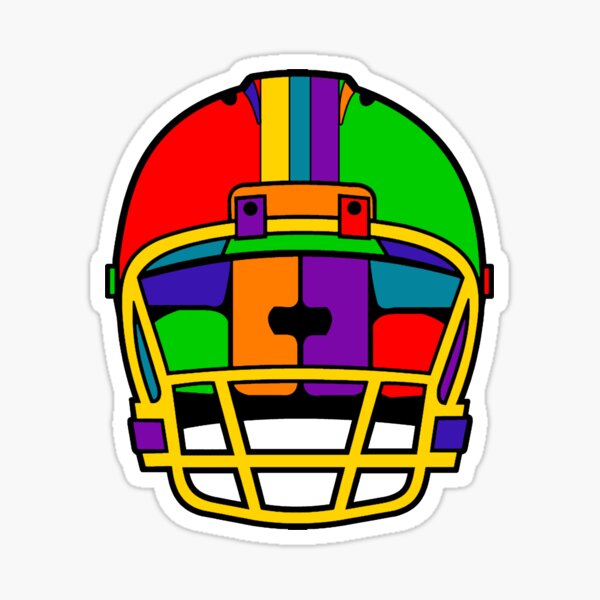 "Football Helmet (Rainbow)" Sticker by GsusChrist | Redbubble