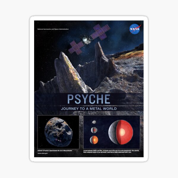 "NASA Psyche mission overview poster" Sticker for Sale by SolidEarthArt ...