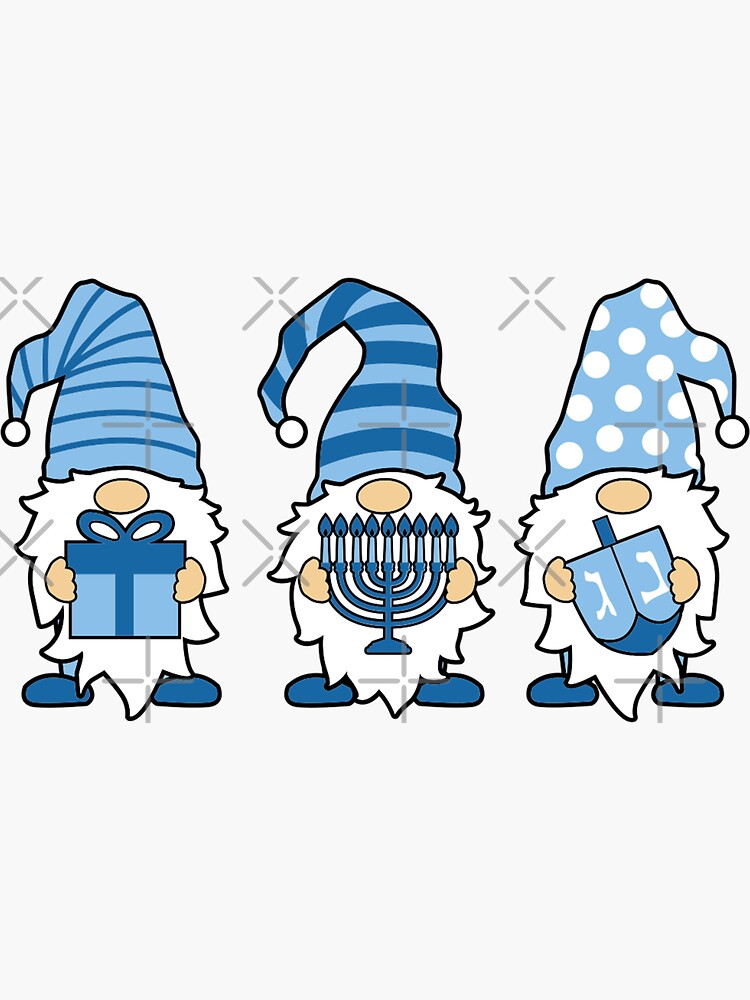 "Gnomes Gnome Elf Elves Happy Hanukkah Jewish Jew" Sticker for Sale by ...