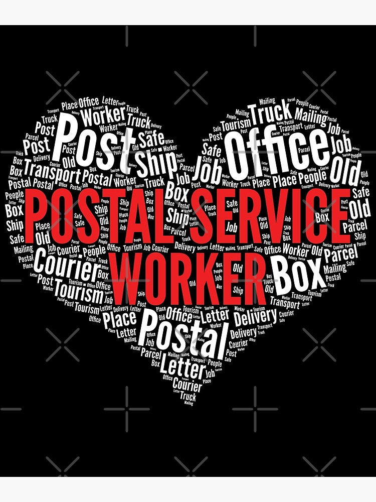 "Postal service worker Heart Shape Word Post Office design" Poster for ...