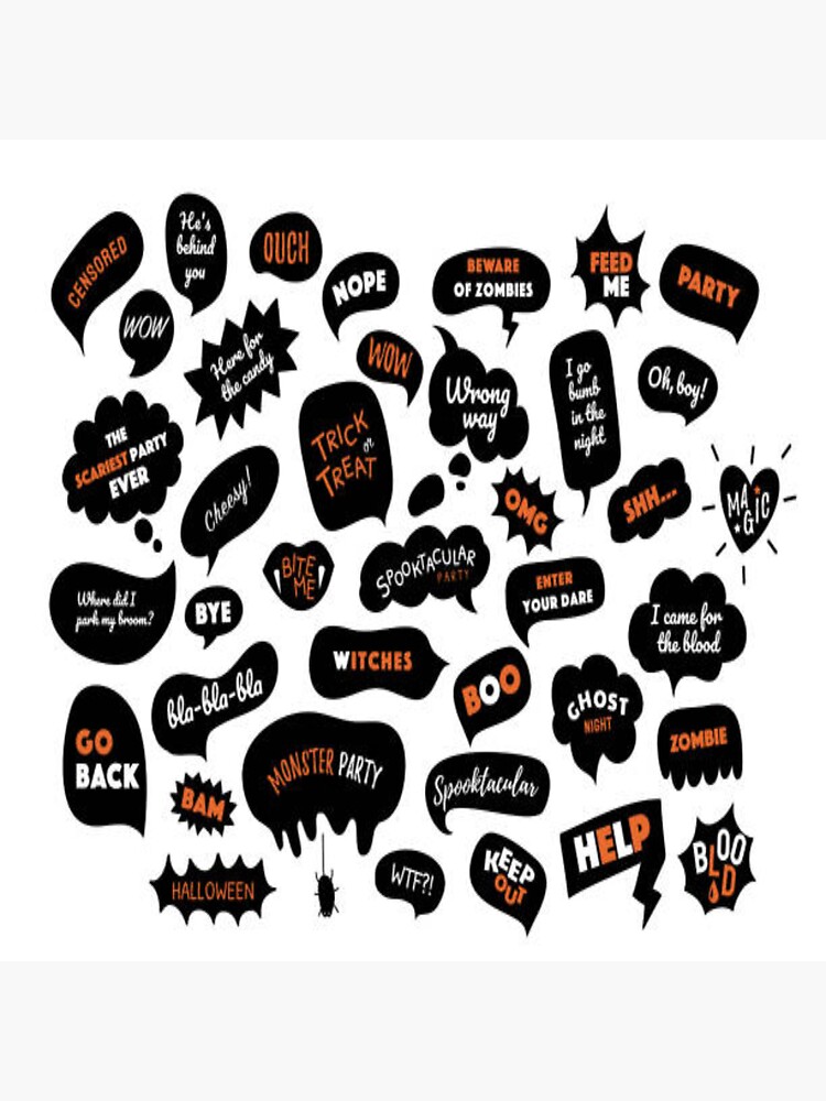 "Happy Halloween Speech Bubbles" Sticker by BojerShop | Redbubble