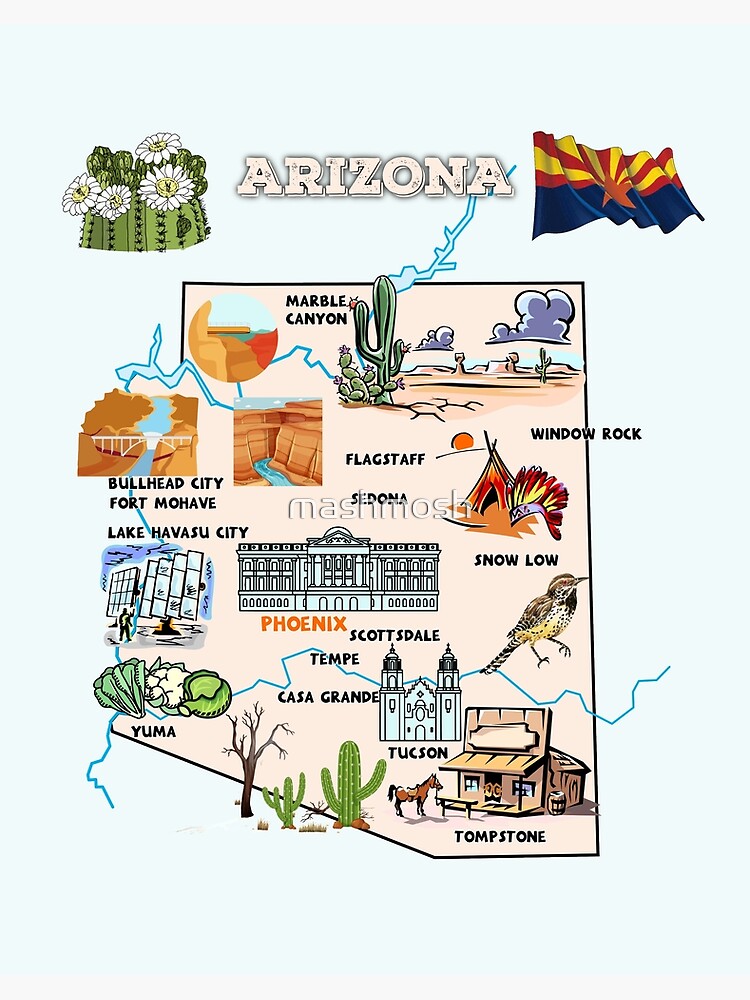 Tourist Map Of Phoenix Arizona Arizona Phoenix Map Arizona State Usa