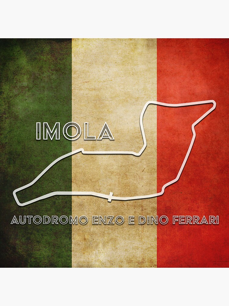 "Imola Grand Prix Circuit on Italian Flag" Sticker by FormulaFans ...